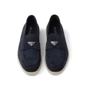 Prada Calf Suede Loafers - Blue