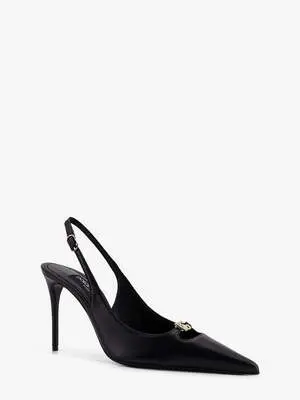 Dolce & Gabbana Leather Pump With Metal Dg Logo - Multicolor
