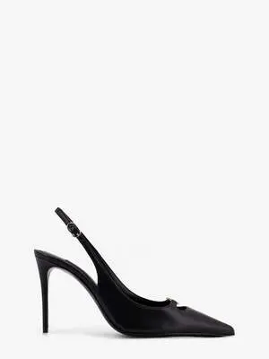 Dolce & Gabbana Leather Pump With Metal Dg Logo - Multicolor