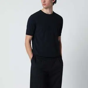 ROBERTO COLLINA Short Sleeve Crew Neck Knit - Blue