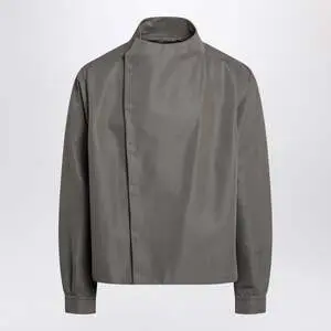Rick Owens Dust-colored Asymmetrical Cotton-blend Shirt