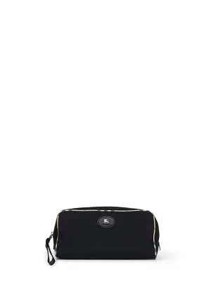 Burberry Black Twill Travel Bag With Check Trims - Multicolor