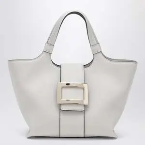 ROGER VIVIER Mini Belle Vivier Shopping Bag With Buckle Detail - Gray