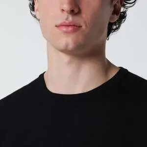 ROBERTO COLLINA Cotton Crew Neck Short Sleeve Sweater - Black