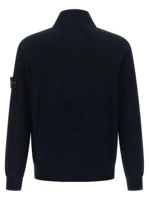 Stone Island 5100126 Ribbed High Neck Zip-up Sweater