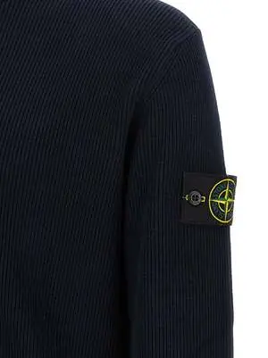 Stone Island 5100126 Ribbed High Neck Zip-up Sweater
