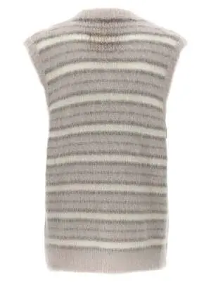 Marni Fuzzy Wuzzy Striped Mohair Blend Vest