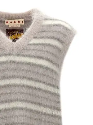 Marni Fuzzy Wuzzy Striped Mohair Blend Vest