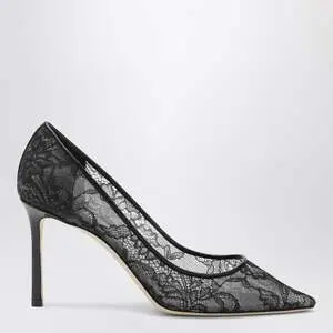 JIMMY CHOO Romy 85 Lace Pumps With Logo - Black