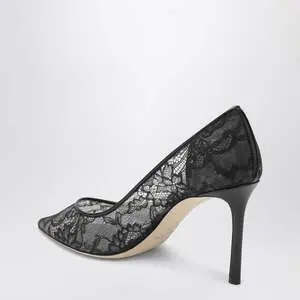 JIMMY CHOO Romy 85 Lace Pumps With Logo - Black
