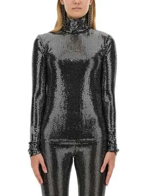 Isabel Marant Étoile Joyela Embellished Turtleneck Top - Black