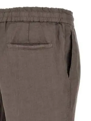 Brunello Cucinelli Garment-dyed Linen Gabardine Trousers