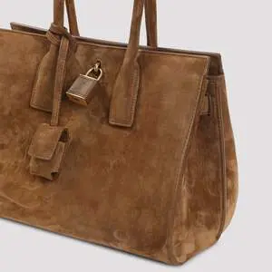 Saint Laurent Sac De Jour Suede Top Handle Bag - Brown