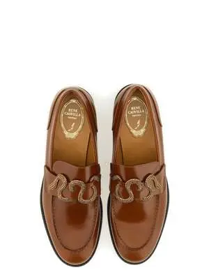 Rene Caovilla Embellished Leather Loafers