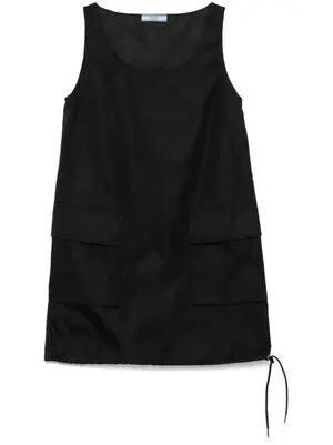 Prada Re-nylon Short Dress With Drawstring Hem
