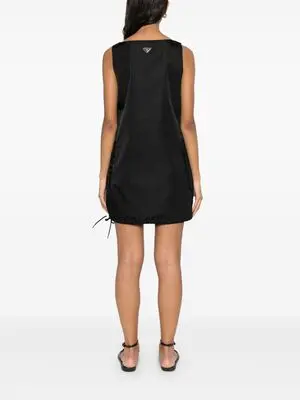 Prada Re-nylon Short Dress With Drawstring Hem