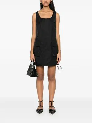 Prada Re-nylon Short Dress With Drawstring Hem
