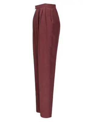 Saint Laurent Habutai Silk Tailored Trousers - Multicolor