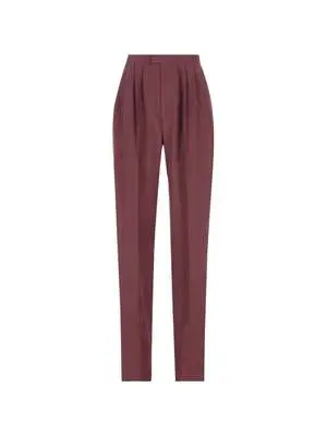 Saint Laurent Habutai Silk Tailored Trousers - Multicolor