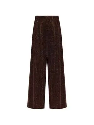 Oseree Lumiere Wide Leg Glitter Trousers - Brown