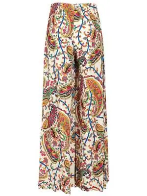 Etro Wide Leg Paisley Print Trousers