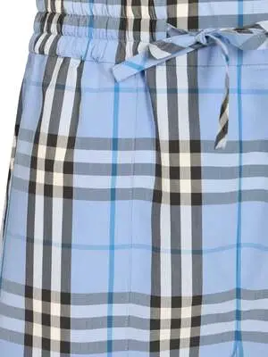 Burberry Check" Cotton Shorts - Blue