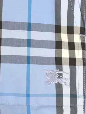 Burberry Check" Cotton Shorts - Blue