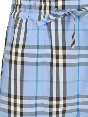 Burberry Check" Cotton Shorts - Blue