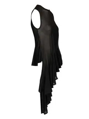 Alaïa Asymmetrical Godet Top - Black