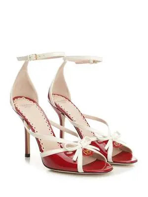 Valentino Garavani Bepointy Patent Leather Stiletto Sandals - Red