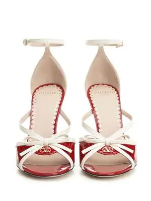 Valentino Garavani Bepointy Patent Leather Stiletto Sandals - Red