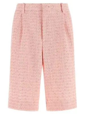 Tagliatore Effie Bouclé Effect Cotton Blend Bermuda Shorts - Pink