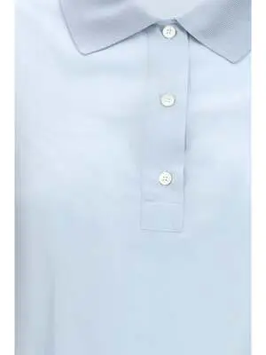 Jacob Cohen Short-sleeve Blouse With Classic Collar And Ribbed Trims - Blue