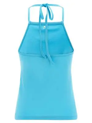 COURREGES Logo Embroidery Tank Top - Blue