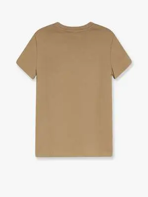 Max Mara Cotton Crewneck T-shirt With Monogram Pocket - Multicolor
