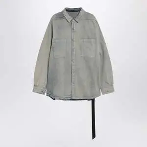 Rick Owens Jumbo Shirt In Pearl Vintage Denim