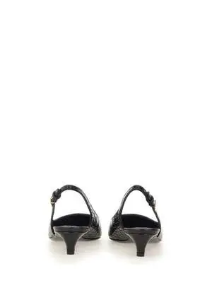 Dolce & Gabbana Slingback Pumps With Logo Detail - Black