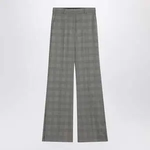 Sportmax Virgin Wool Prince Of Wales Check Trousers - Black