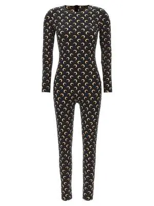 MARINE SERRE Moon Printed Catsuit - Black