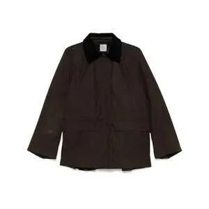 TOTEME Oversized Waxed Cotton Canvas Jacket With Corduroy Collar - Brown