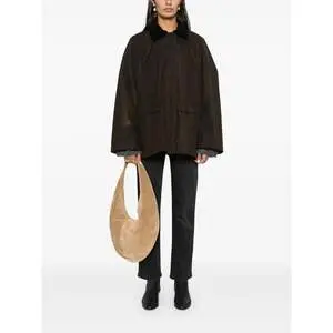 TOTEME Oversized Waxed Cotton Canvas Jacket With Corduroy Collar - Brown