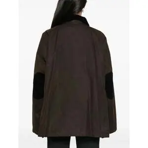 TOTEME Oversized Waxed Cotton Canvas Jacket With Corduroy Collar - Brown