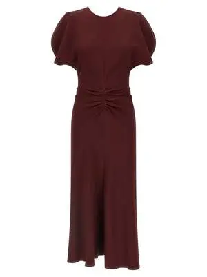 Victoria Beckham Bela Midi Dress With Draping - Multicolor