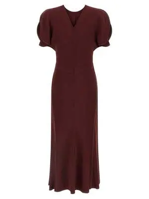 Victoria Beckham Bela Midi Dress With Draping - Multicolor