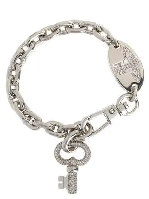 VIVIENNE WESTWOOD Ovidia Charm Bracelet With Cubic Zirconia - Silver
