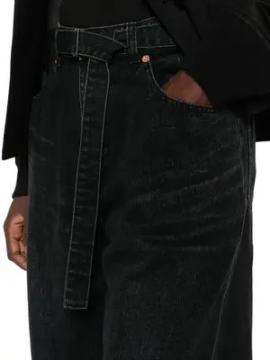 Sacai Wide-leg Denim Jeans With Detachable Belt - Multicolor