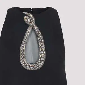 Valentino Garavani Wool Mini Dress With Crystal Snake Embellishment
