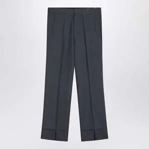 Prada Wide Leg Mohair And Silk Trousers - Blue