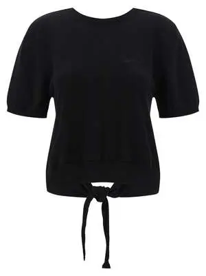 GANNI Bare Back Sweater With Knotted Detail - Black