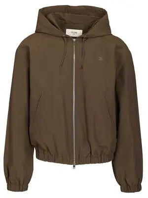 Celine Hooded Zip-up Windbreaker - Green